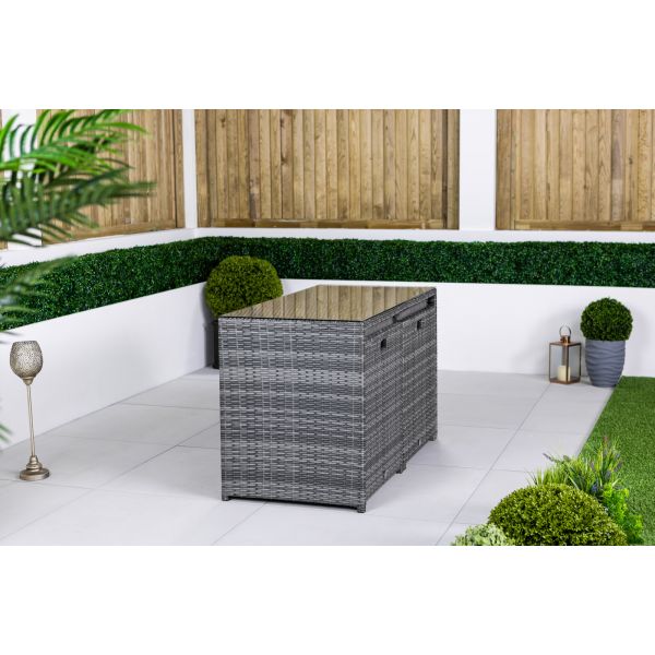 Giardino 2 Seater Rattan Cube Bistro Set - Grey