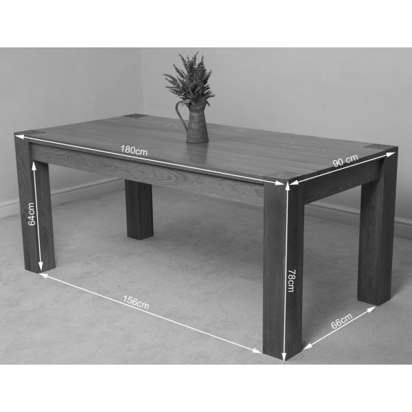 Kuba 180cm Chunky Large Oak Dining Table | Oak Furniture King