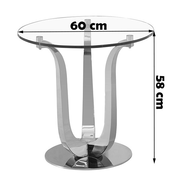Naples Round Glass Lamp Table