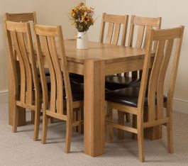 Kuba Oak Dining Set (125cm) 6 Princeton Chairs