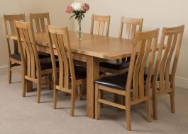 Seattle Dining Set With 8 Princeton Chairs | Oak Furniture King
