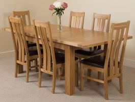 Seattle Dining Set With 6 Princeton Chairs | Oak Furniture King