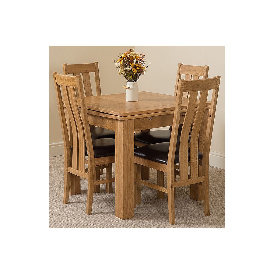 Richmond Oak Dining Set (90-150cm) 4 Princeton Chairs