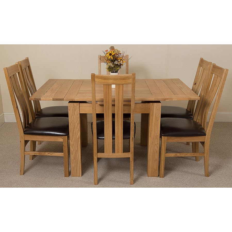 Richmond Oak Dining Set (90-150cm) 6 Princeton Chairs