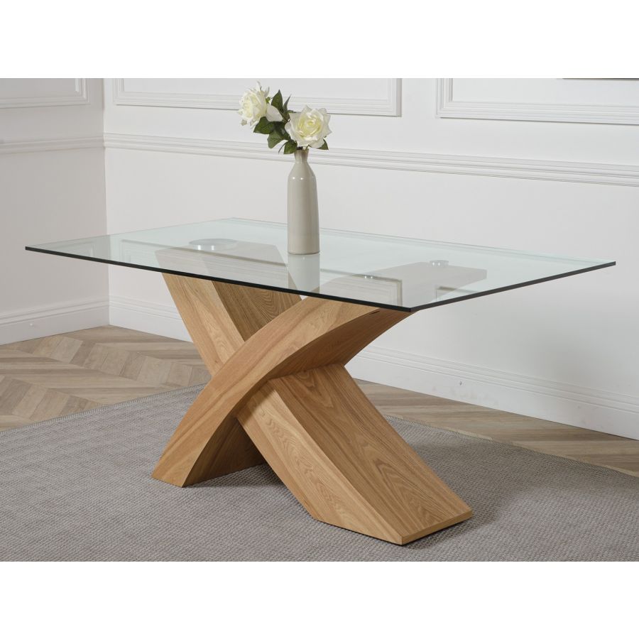 Wood glass dining table store